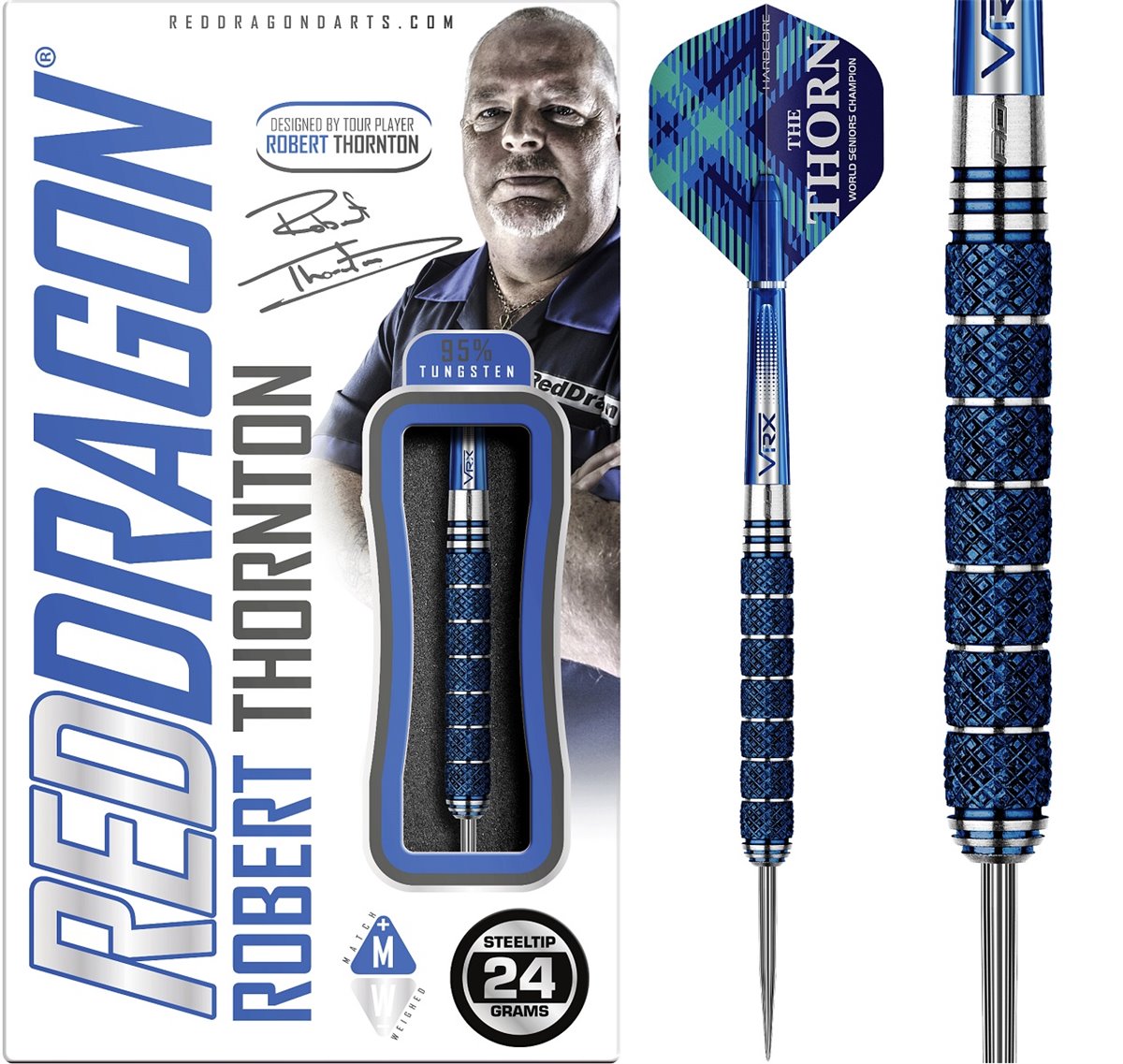 Robert Thornton Seniors World Champion Cobalt 90% Steeldart 24/26 Gramm ...