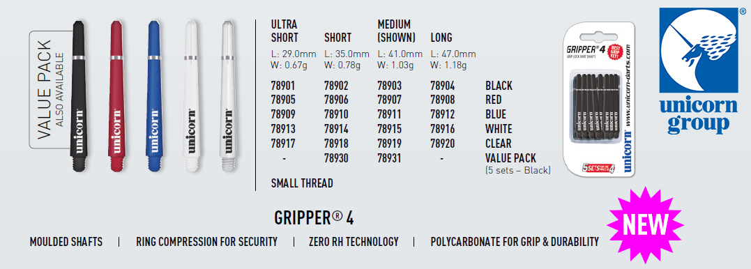 Unicorn Gripper 4 Dart Shaft Shafts | 789xx