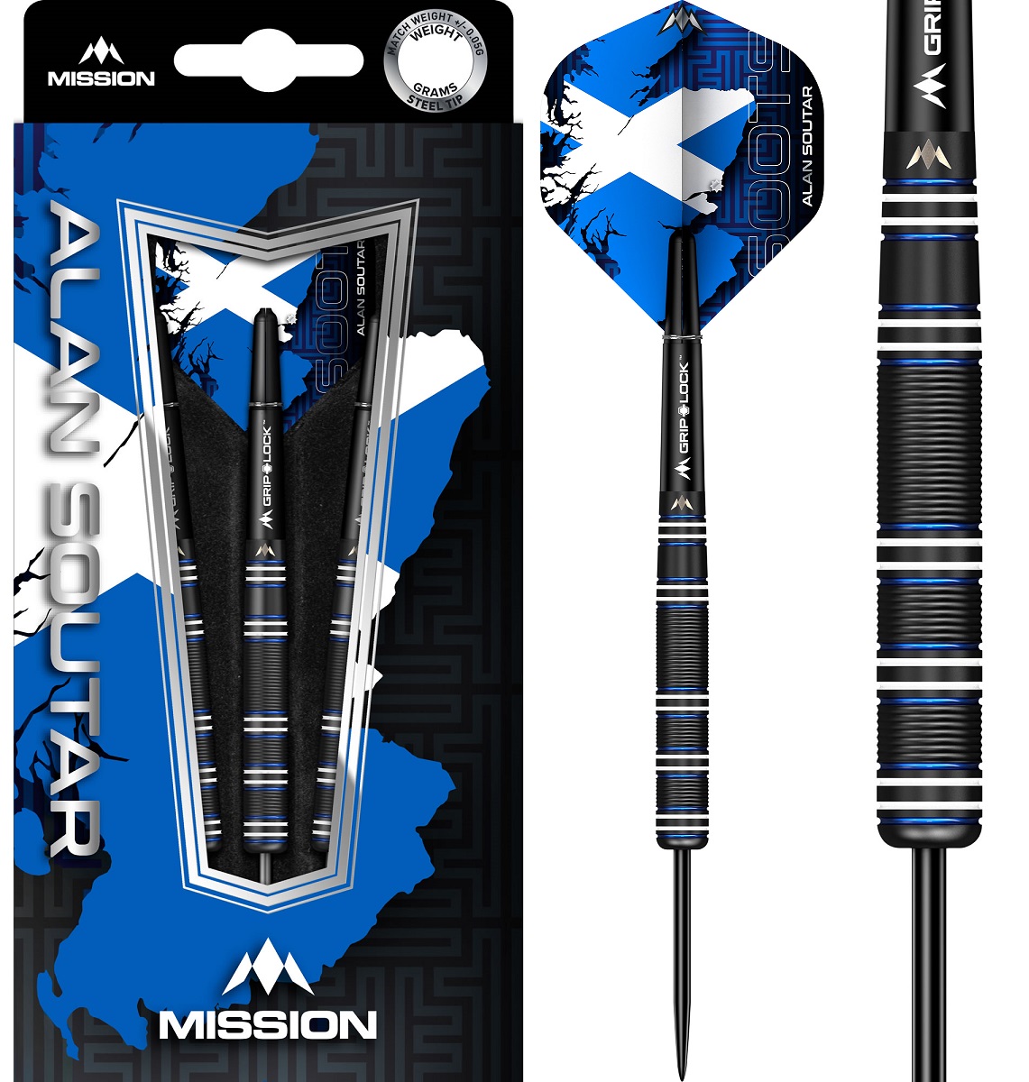 Mission Alan Soutar 90% Steeldarts Blau/Weiß Electo 22/24/26/28 Gramm ...