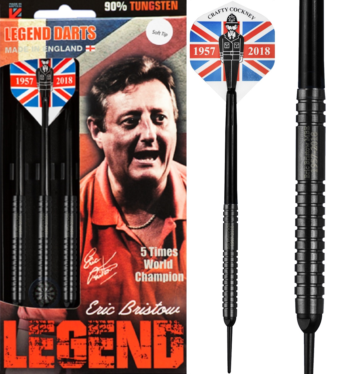 Eric Bristow Crafty Cockney 90% Black Softdart 20 Gramm Softdarts | LD9365