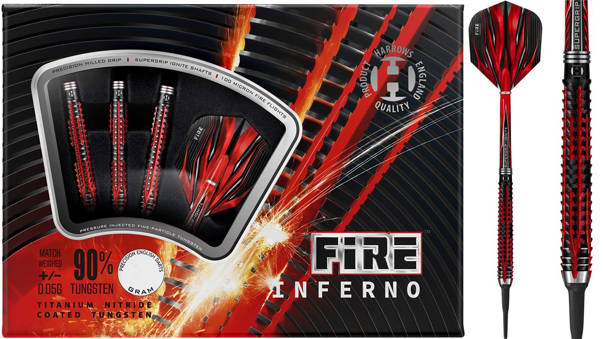 HARROWS Fire Inferno 90% Softdarts 18/20/21 Gramm Softdarts | 20 Gramm ...