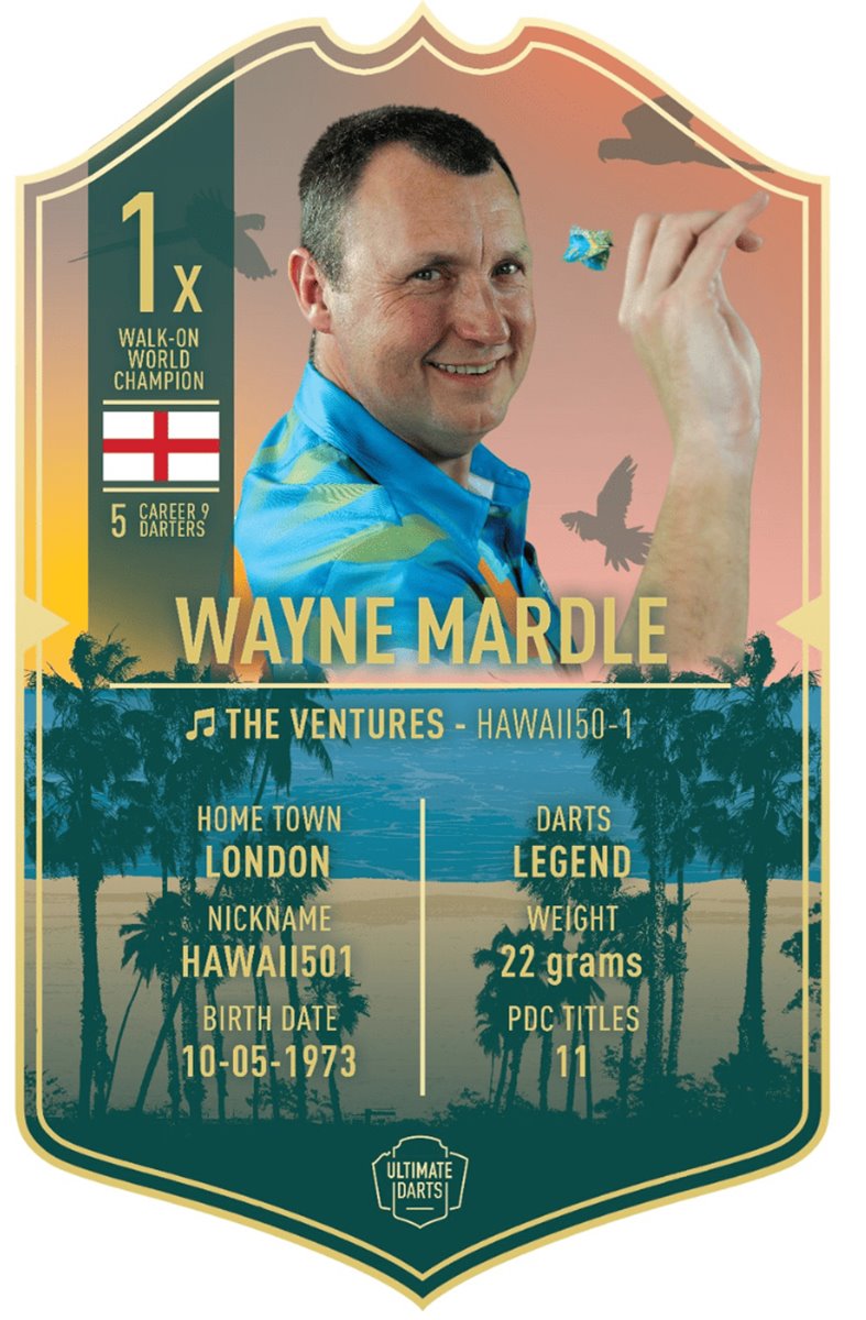 Ultimate Card Wayne Mardle Dart Karte 37 x 25 cm Fanshop | UC-30103